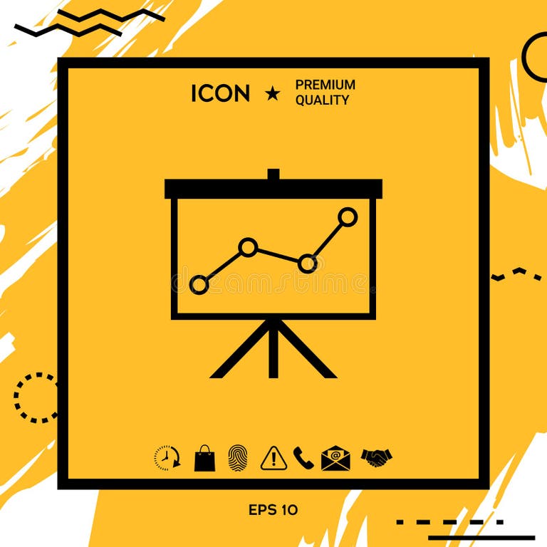 Flip-chart, Projection Screen with a Graph. Stock Vector - Illustration ...