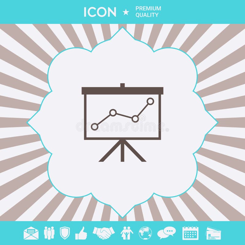 Flip-chart, Projection Screen with a Graph. Graphic Elements for Your ...