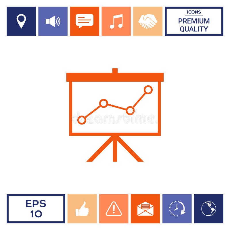 Flip-chart, Projection Screen with a Graph. Stock Vector - Illustration ...