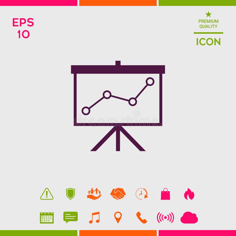 Flip-chart, Projection Screen with a Graph. Stock Vector - Illustration ...