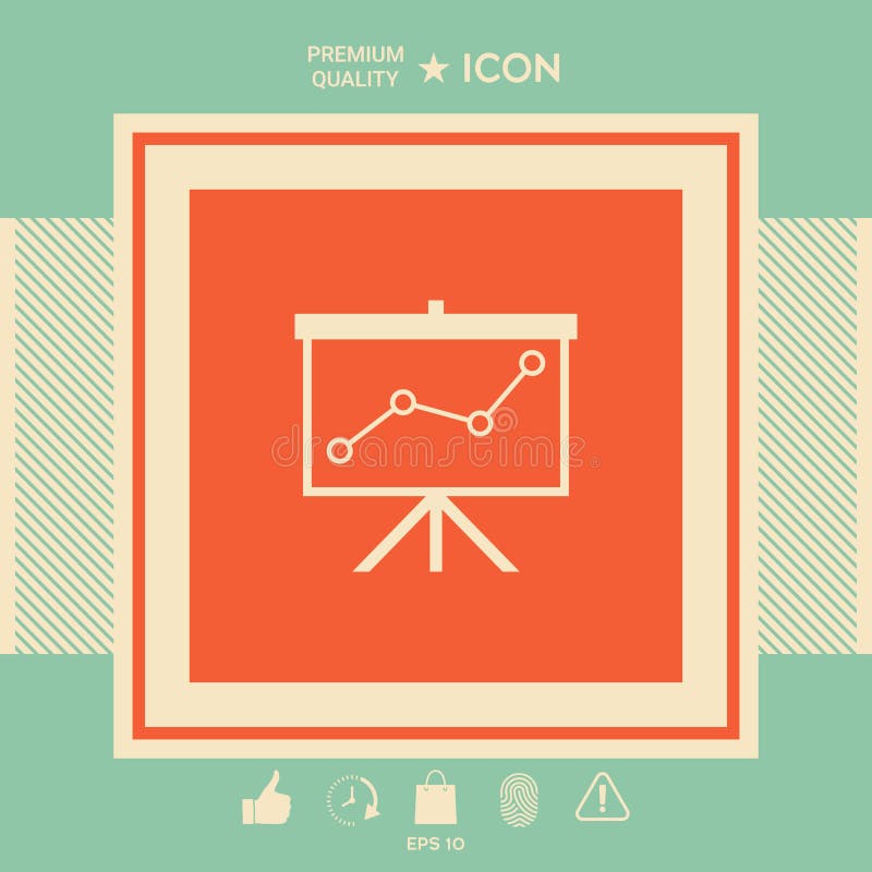 Flip-chart, Projection Screen with a Graph. Stock Vector - Illustration ...