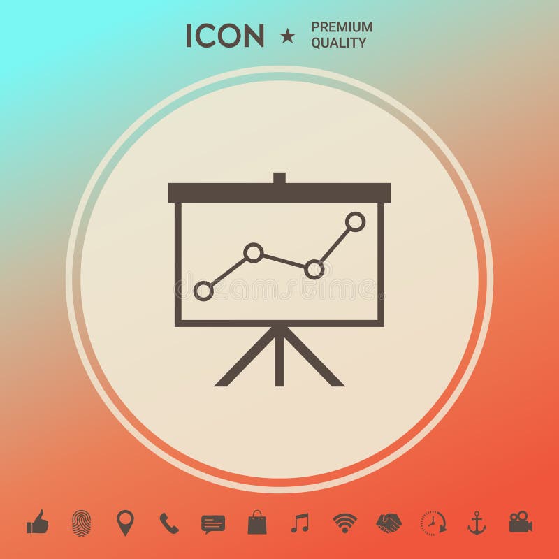 Flip-chart, Projection Screen with a Graph. Stock Vector - Illustration ...