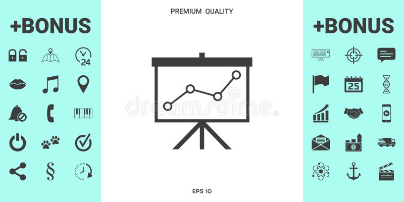 Flip-chart, Projection Screen with a Graph. Stock Vector - Illustration ...
