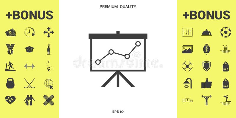 Flip-chart, Projection Screen with a Graph. Stock Vector - Illustration ...