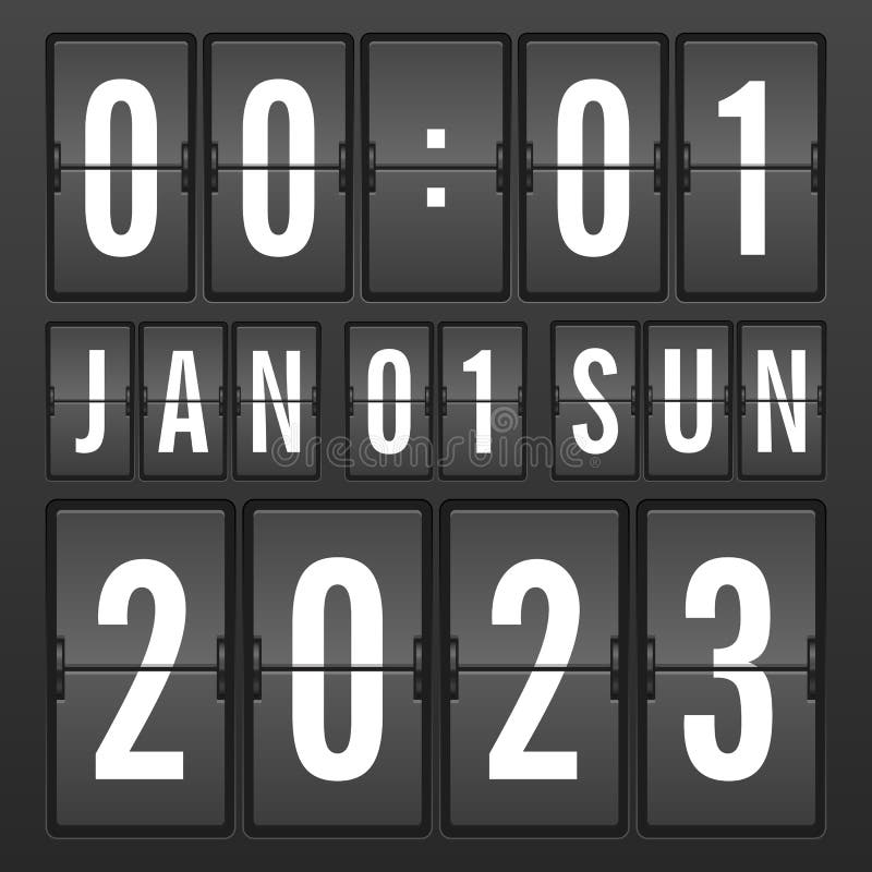 Flip clock new 2023 stock vector. Illustration of vector - 263664996