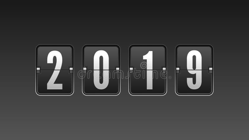 Flip Countdown Calendar with Year 2019. Flip Board Countdown Timer with ...