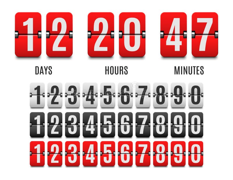 Flip Countdown Clock Counter Count Down Flip Board Stock Vector
