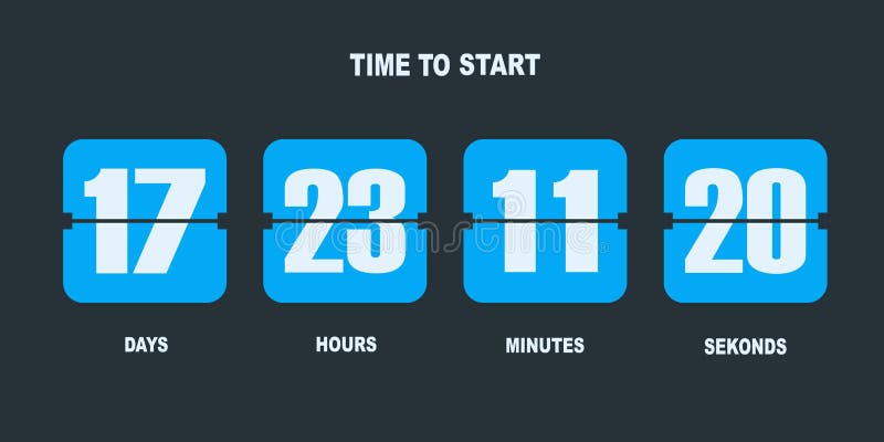 Flip Countdown Clock Counter Timer Stock Vector Illustration Of