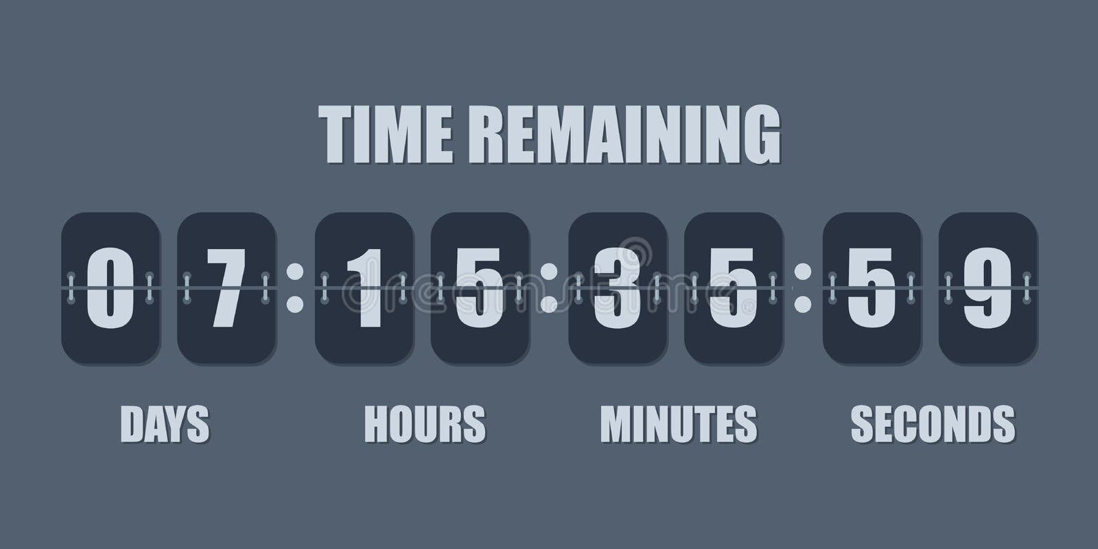 Time Remaining Template Realistic Style Stock Vector - Illustration of ...