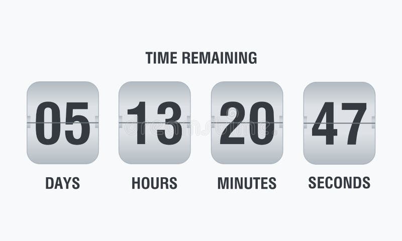 Flip Countdown Clock Counter Timer Vector Time Remaining Count Down