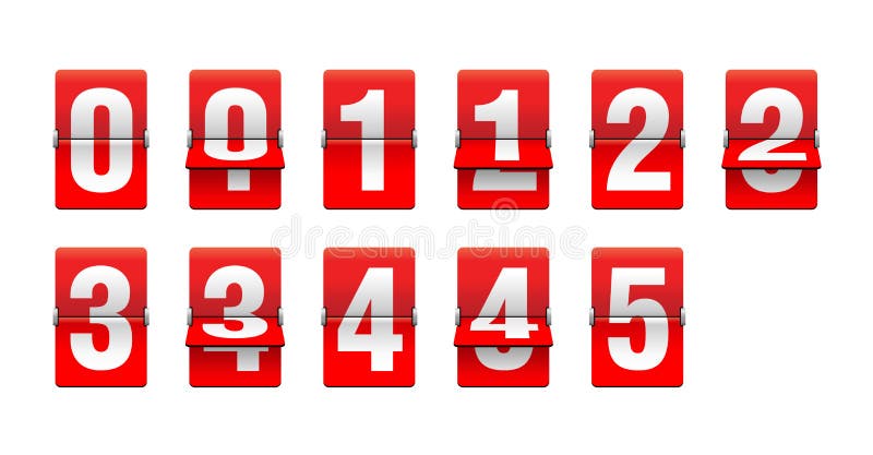 Flip Countdown Clock - Red Counter Timer Stock Vector - Illustration of ...