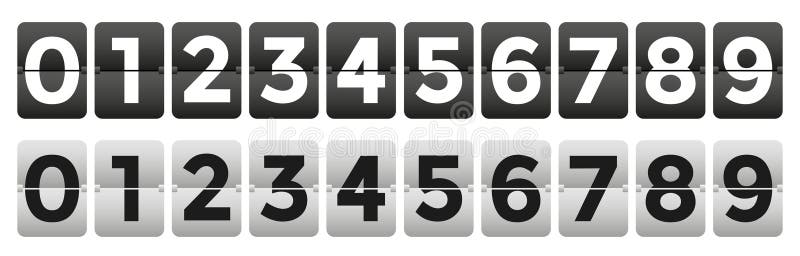 Flip Countdown Numbers in Retro Style. Clock Countdown Display Stock ...