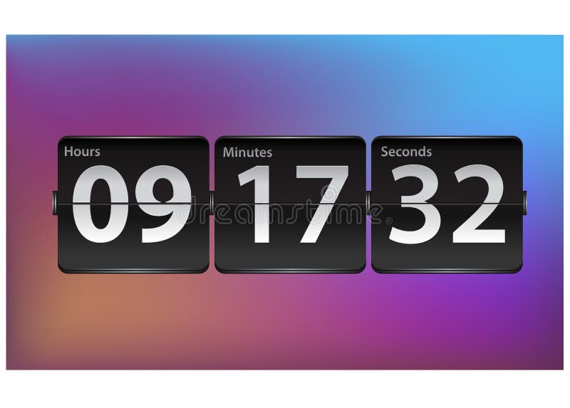 Flip Countdown Timer Vector Clock Counter Flat Count Down Day Vector