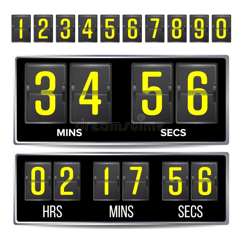 Flip Countdown Timer Vector. Black Flip Scoreboard Digital Timer ... Flip Countdown Timer Vector. Black Flip Scoreboard Digital Timer ...