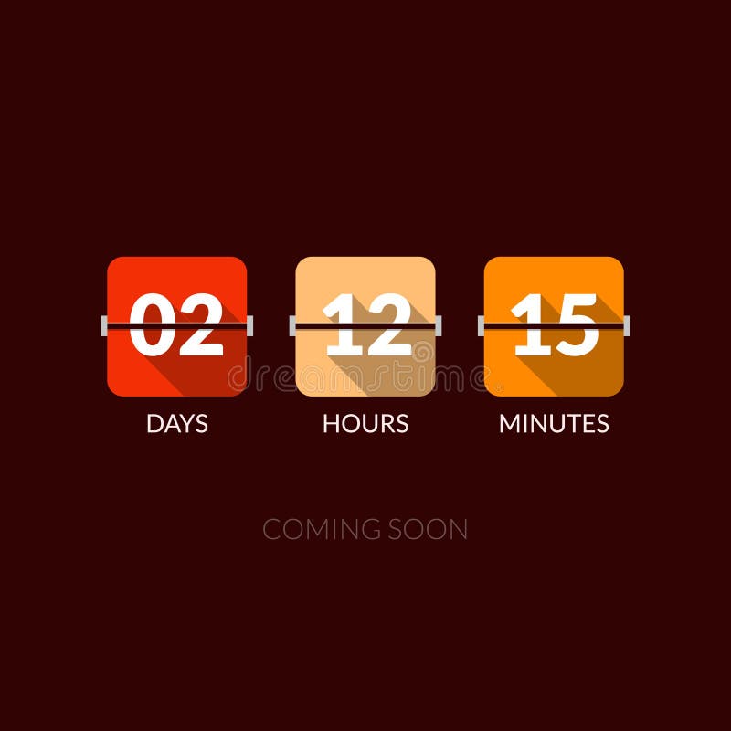 Flip Countdown Timer Vector Clock Counter Flat Count Down Day Vector Business Sign Stock Vector