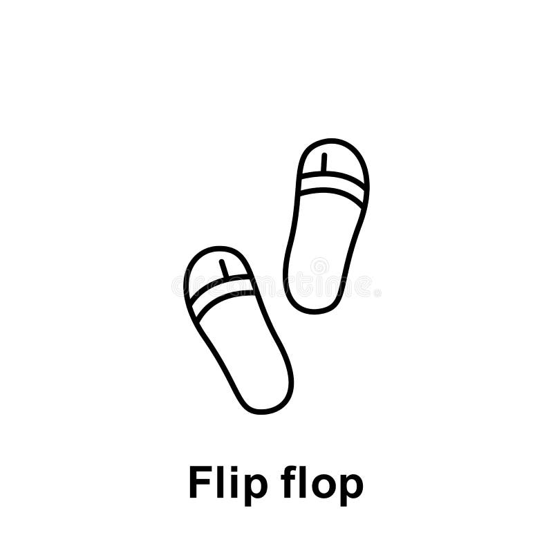 Flip Flop Icon. Element of Summer Holiday Icon. Thin Line Icon for ...