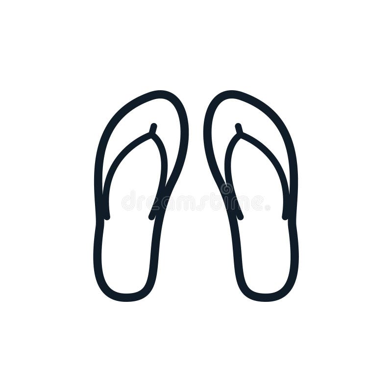 Flip Flop Icon Vector Logo Design Template Stock Vector - Illustration of fashion, flat: 222827384