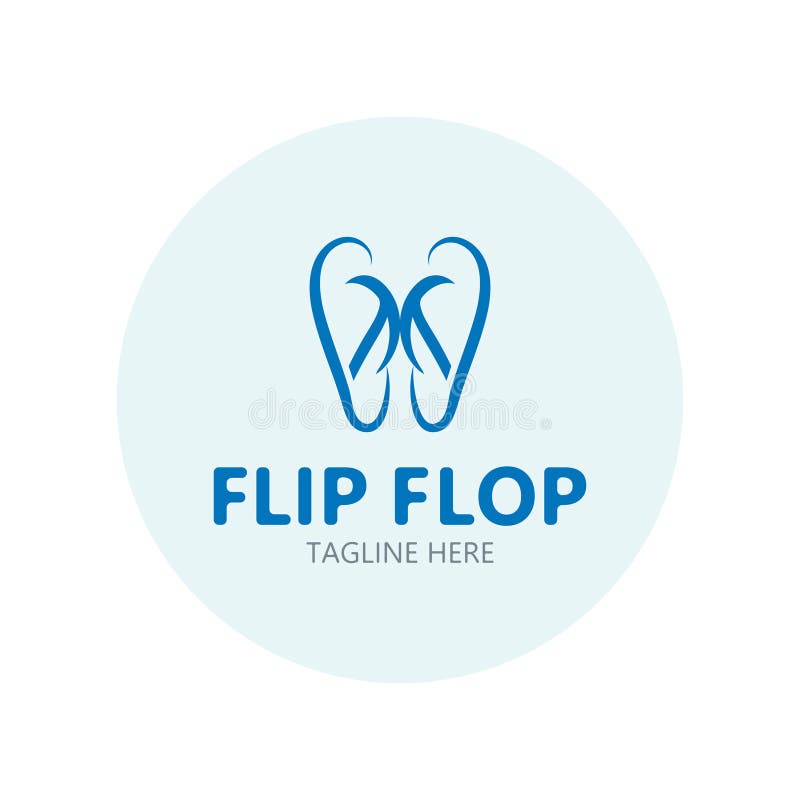 Flip Flop Logo Design Style Line Art Template Illustration Stock Vector ...
