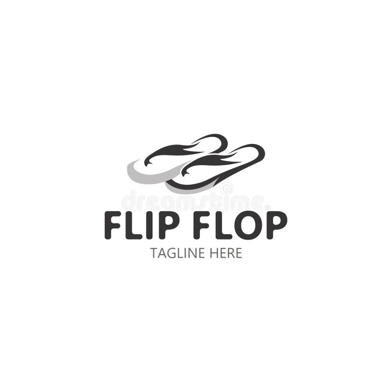 Flip Flop Logo Design Style Line Art Template Illustration Stock Vector ...