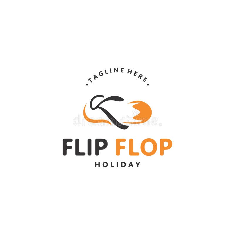 Flip Flop Logo Design Style Line Art Template Illustration Stock Vector ...