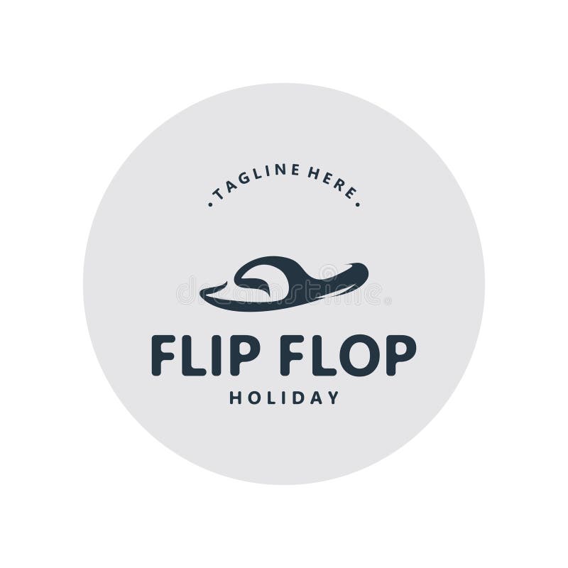 Flip Flop Logo Design Style Line Art Template Illustration Stock Vector ...