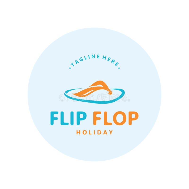 Flip Flop Logo Design Style Line Art Template Illustration Stock ...