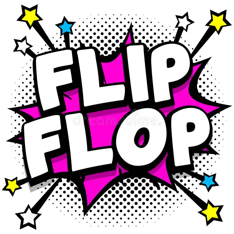 Flip-flop Pop Art Comic Speech Bubbles Book Sound Effects Stock Vector ...