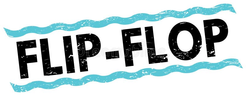 FLIP-FLOP Text Written on Blue-black Rectangle Stamp Stock Illustration ...