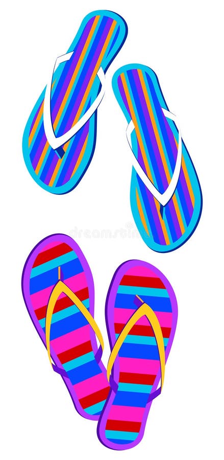 Visual Puzzle - Find Two Mirrored Copies of Flip-flops Rows Stock ...