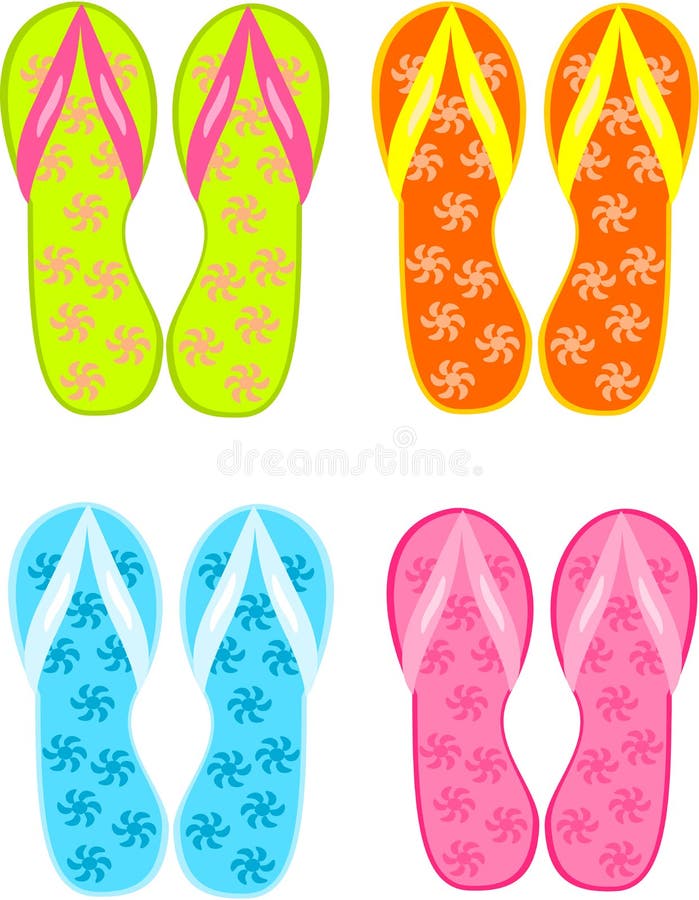 Visual Puzzle - Find Two Mirrored Copies of Flip-flops Rows Stock ...