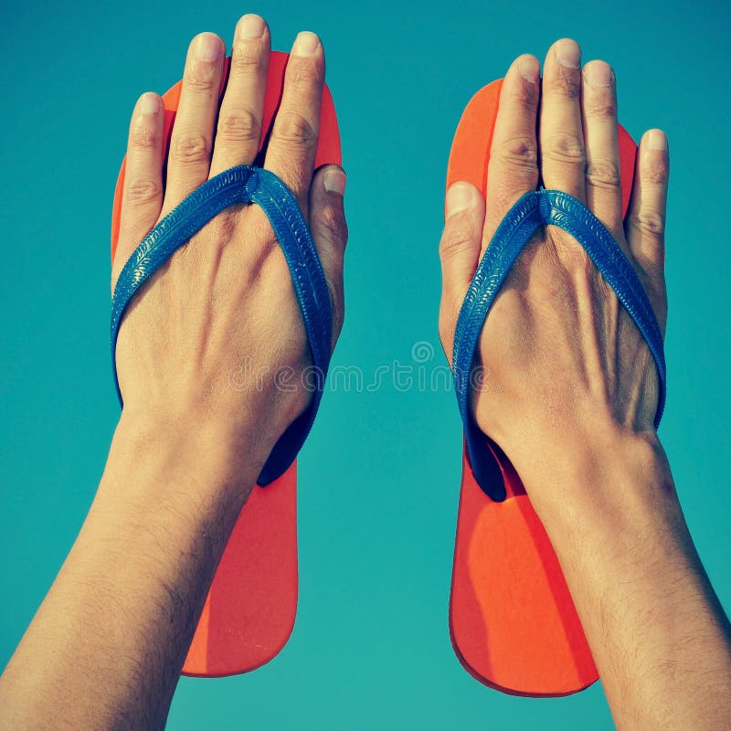 Flip-flops stock image. Image of sandals, blue, revival - 29061085