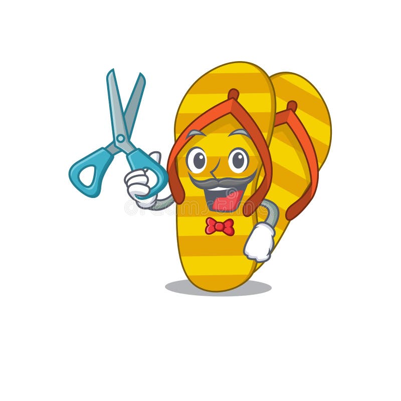 Flip Flops Cartoon Character Design As Talented Barber Stock Vector ...