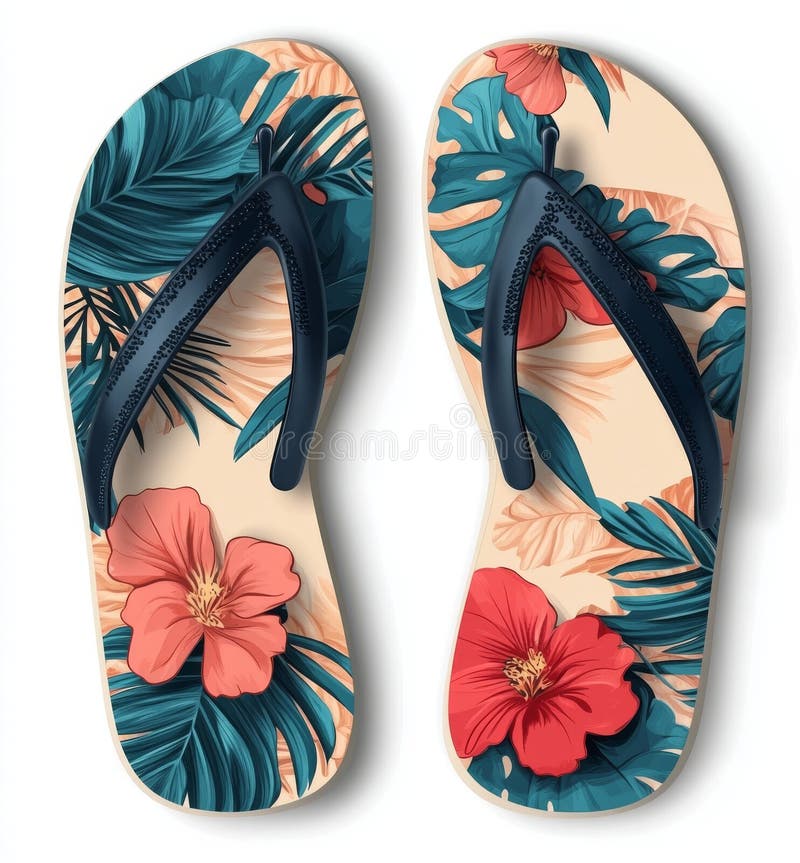 Flip-flops Featuring a Bohemian Pattern Illustration are Called Summer ...