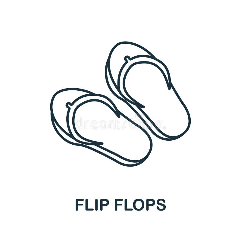 Flip Flops Line Icon. Monochrome Simple Flip Flops Outline Icon for ...
