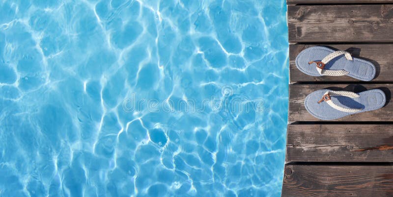 Flip Flops Near Swimming Pool Stock Photo - Image of pool, hotel: 281062680