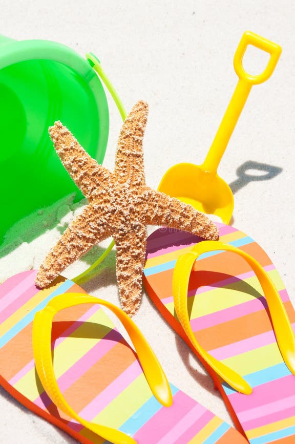 Flip flops on sand dune stock image. Image of pail, vacation - 19433893