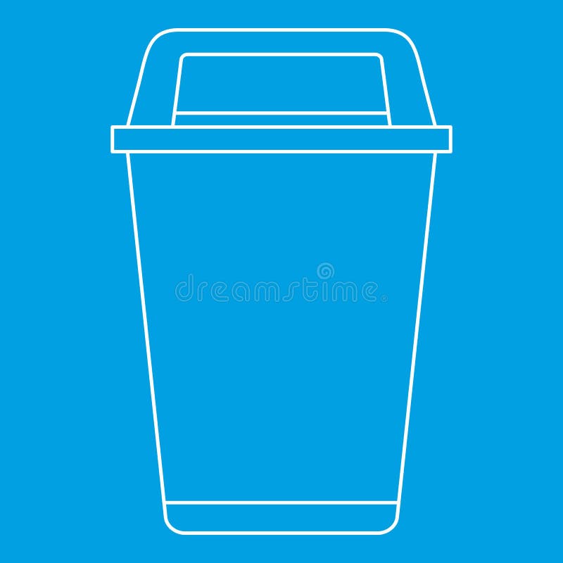 Flip Lid Bin Icon, Outline Style Stock Vector - Illustration of recycle ...