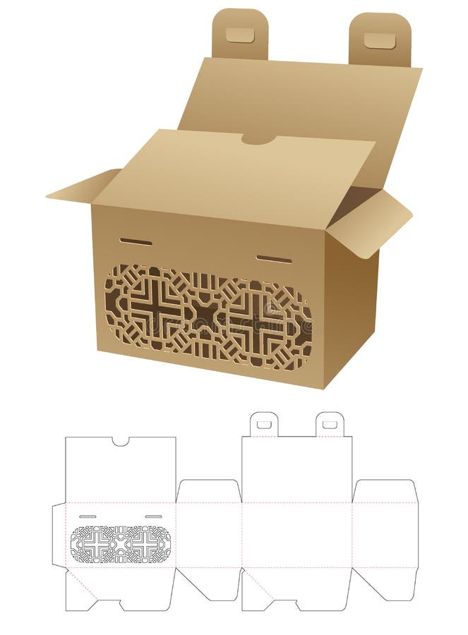 2 Flip and Locked Point Packaging Box with Stenciled Pattern Die Cut ...