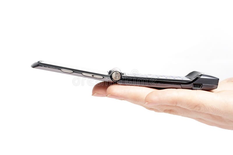 Flip mobile phone stock photo. Image of contact, close - 4297506