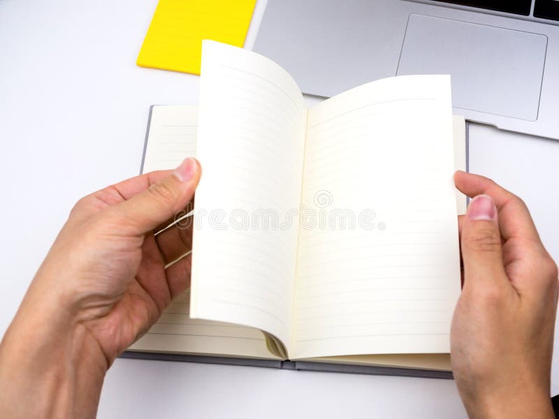 Flip and Open Notebook on Desk Stock Image - Image of mock, display ...