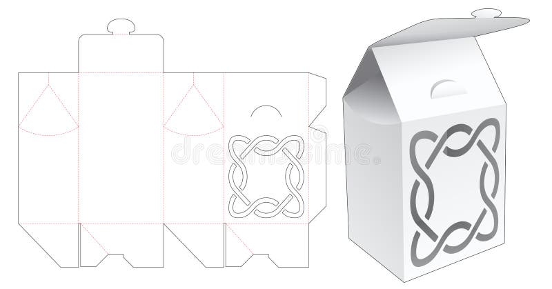 Flip Packaging Bag Box with Stenciled Pattern Die Cut Template Stock ...