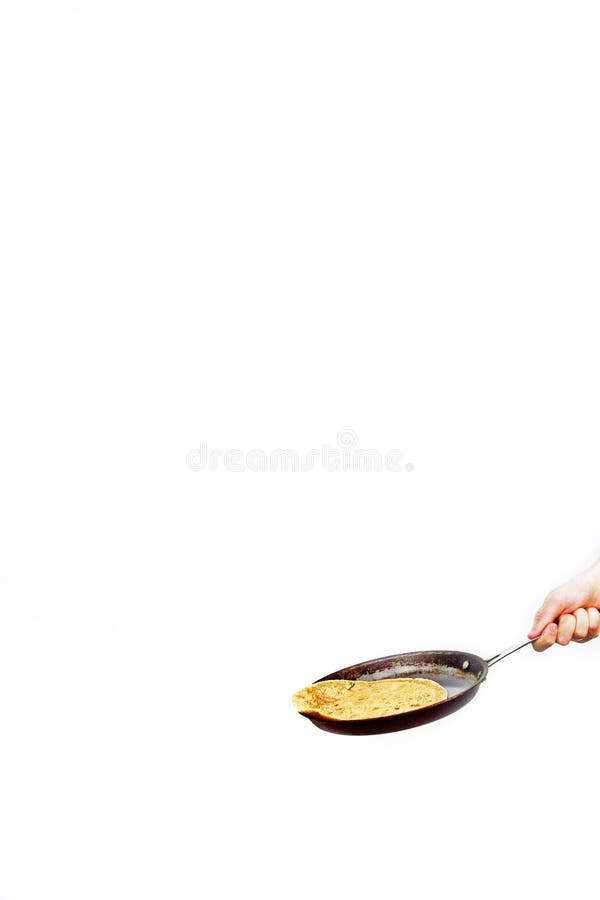 Flip a Pancake in a Frying Pan Stock Image - Image of foods, breakfast ...