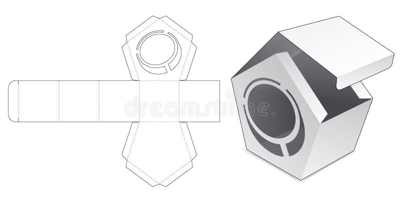 Pentagonal Box Die Cut Template and 3D Mockup Stock Vector ...