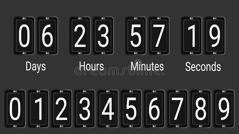 Flip Scoreboard Countdown Counter Timer Stock Vector Illustration Of