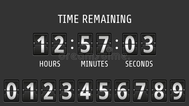 Countdown Board of Remaining Time with Hour, Minute and Second ...