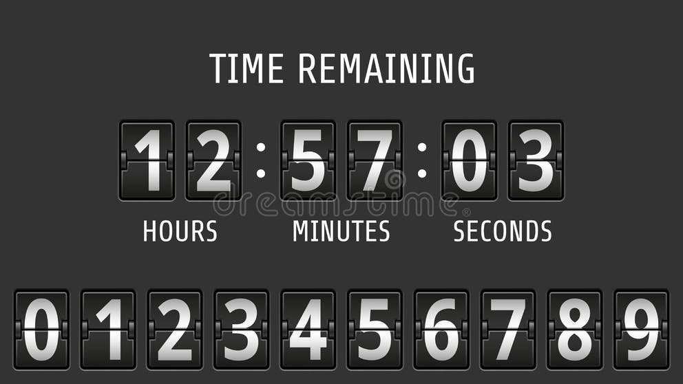 Countdown Board of Remaining Time with Hour, Minute and Second ...