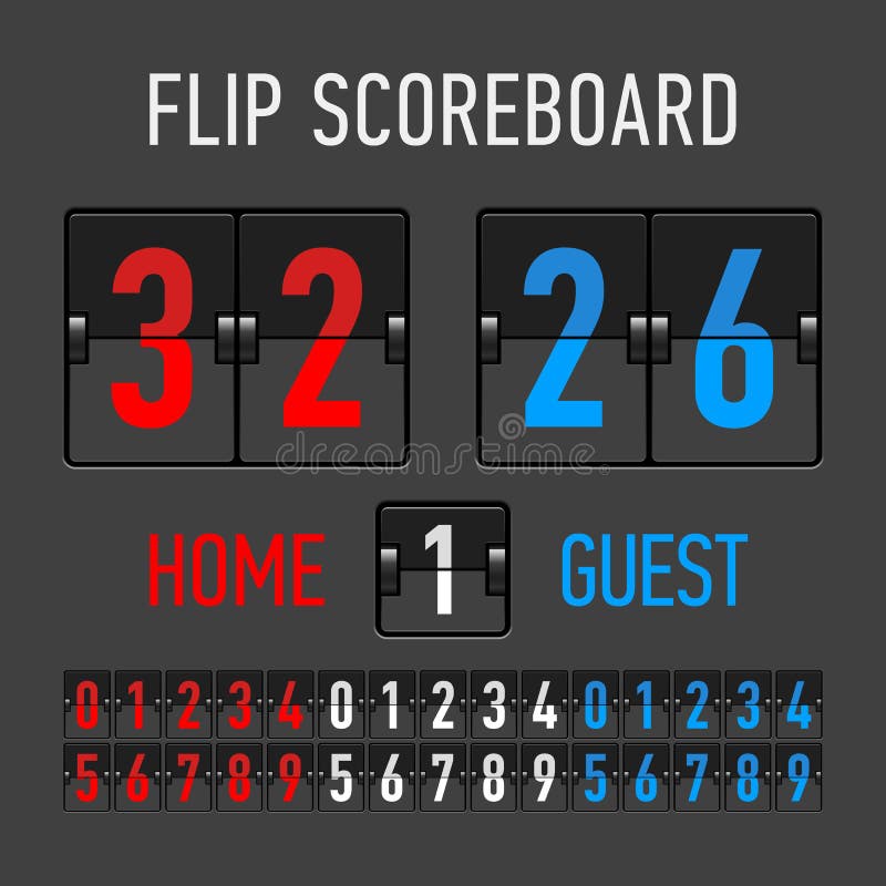 Flip Scoreboard stock vector. Illustration of guest, competition - 38318090