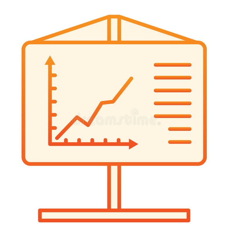 Flipchart Flat Icon. Chart Board Orange Icons in Trendy Flat Style ...
