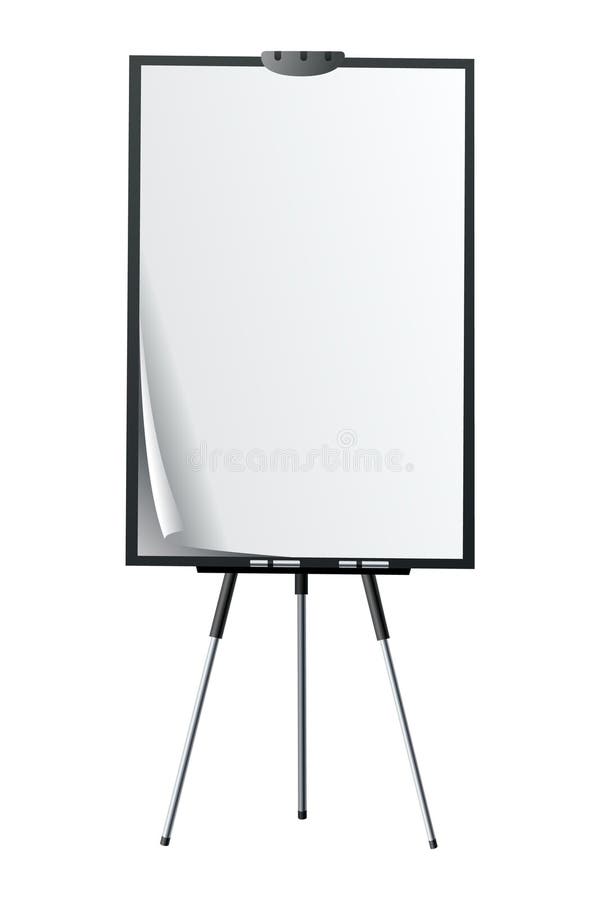 Flipchart Mockup. Presentation and Seminar Whiteboard with Blank Paper ...