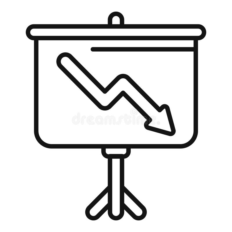 Flipchart Showing Arrow Graph Going Down Representing Financial Crisis Stock Vector ...